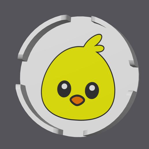 STL file Farm Animals - Chicken Head - Round Coaster with holder 🚜 (3MF ...