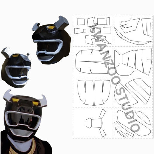 power rangers mask template
