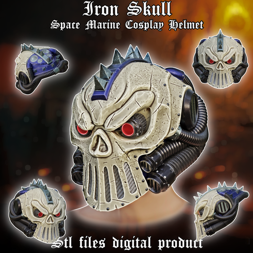 🛰 Si Fi Space Marine Terminator Chaplain Cosplay Skull Helmet・ 3D File ...