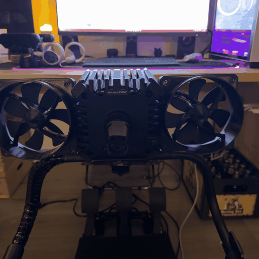 Fichier 3MF Wind simulator fan mounts for Fanatec wheelbase 🌬️ ・Modèle ...