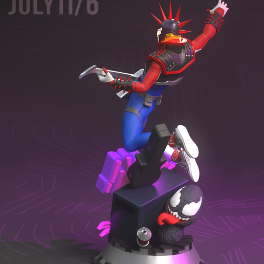 🗿 SpiderPunk 2099 - Yongblood Sculpture・ 3D File for 3D printing・Cults