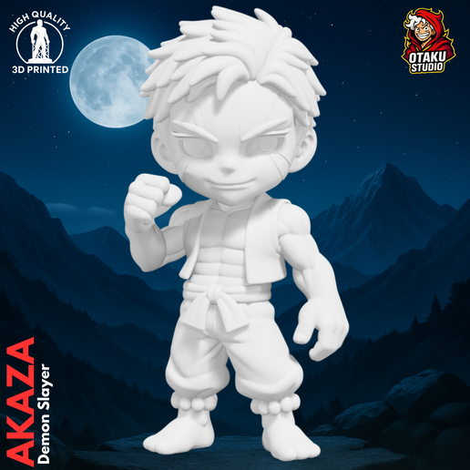 🎨 Chibi Akaza – Demon Slayer Fan Art 3D Model・ STL File for 3D printing ...