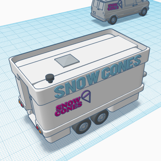 🌨️ SNOW CONE STAND (TRAILER AND VAN) HO SCALE・ STL File for ・Cults