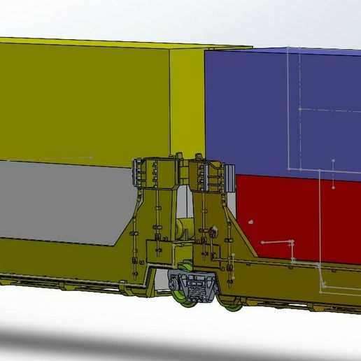 🚆 TRAIN: Twin-stack car, HO 1:87・ 3D File for ・Cults