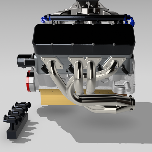 🤏 SBC Small Block Chev Drag Street 3 versions NA NOS Injected・ STL File ...