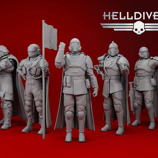 🪖HELLDIVERS PACK | HELLDIVERS 2 | 3D PRINTABLE FIGURINES・ 3D File for ...