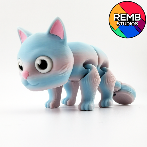 🐱 Cute Flexi Cat | Articulated Cat・ STL File for 3D printing・Cults
