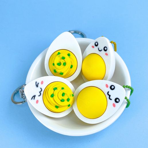 Clicker Egg Keychain 🥚 with Smiley Faces 😆, Fun Fidget・ STL File for 3D ...