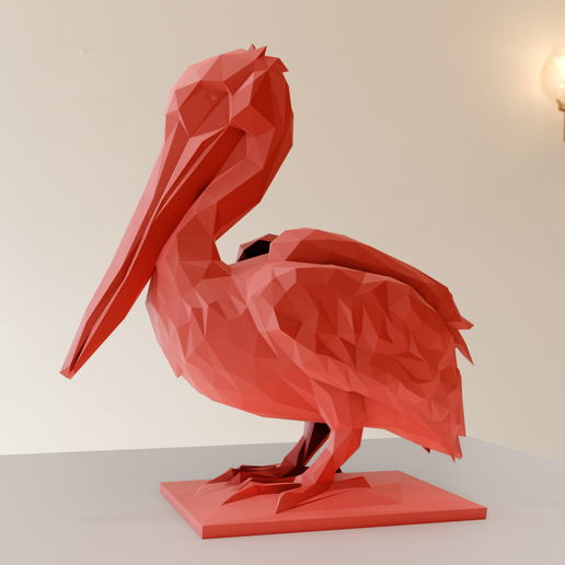 🐦 pelican low poly stl・ STL File for 3D printing・Cults