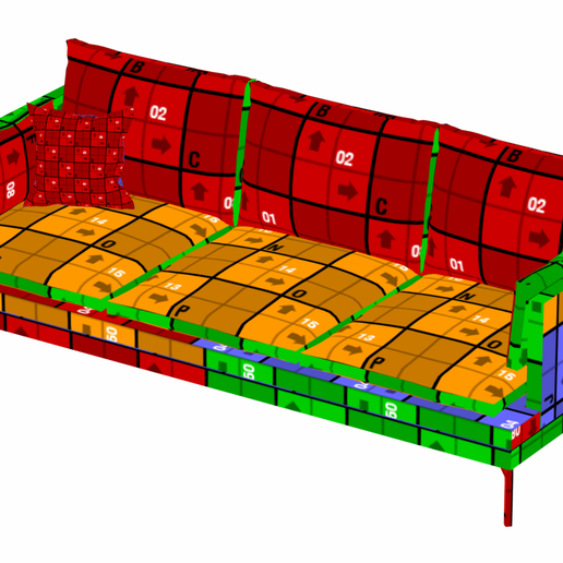3D file Couch Low-poly 3D Model 🛋️ ・3D printing model to download・Cults