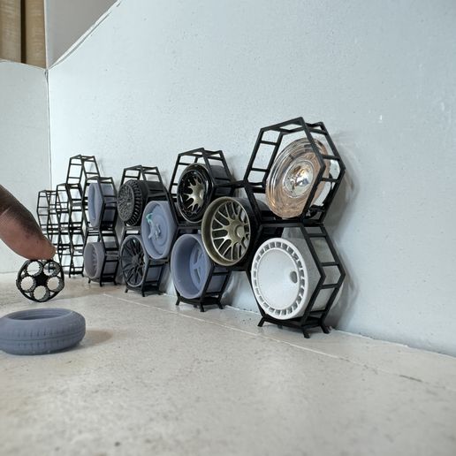🛞 Modular Wheel Display Hex Pattern・3D Print with the Anycubic photon ...