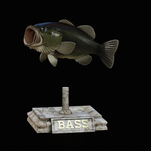 🐠 fish Largemouth Bass / Micropterus salmoides trophy statue detailed ...