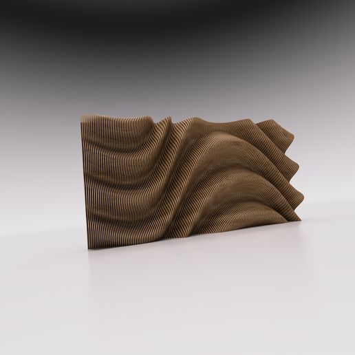 🌊 Wall decor wave parametric facade wood panel・ STL File for 3D ...
