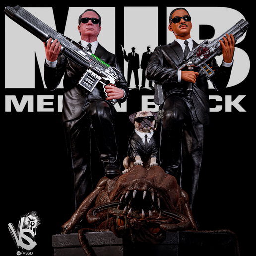 3D file Men In Black Diorama 🐕 ・3D printable model to download・Cults