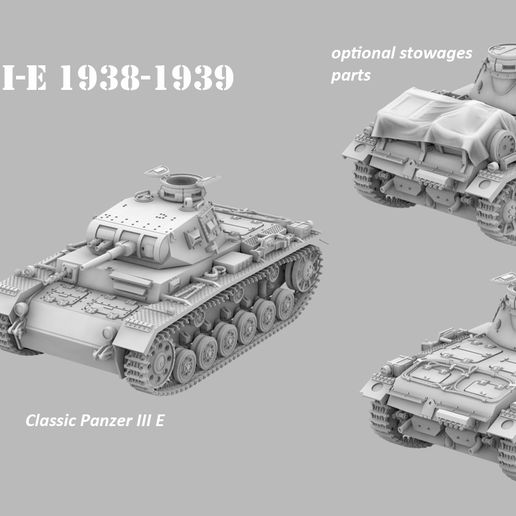 🦸 Panzer III E 1938・ STL File for 3D printing・Cults