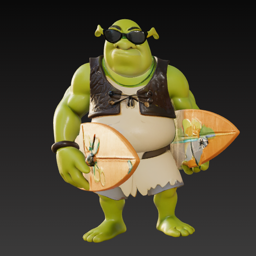 Shrek on the beach 🏖️🌊・Archivo STL para Impresión 3D・Cults