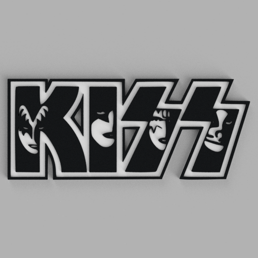 💋 Kiss - Rock Logo Picture Wall・ STL File for ・Cults