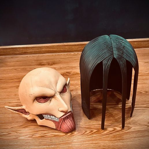 💇 Eren Final Form Head Decoration - Wearable For Cosplay (With Hair ...