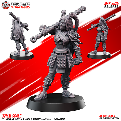 🦀 Ohida Imichi - Kanabo | Japanese Crab Clan・ 3D File for 3D printing・Cults