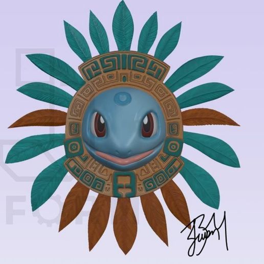 3D file Squirtle aztec mask 🐉 ・3D printing template to download・Cults