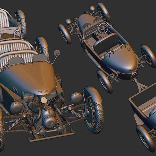 🚗 MORGAN CLASSIC CAR, OLD CLASSIC CAR・Archivo STL para Impresión 3D・Cults