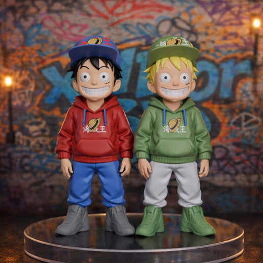 💥👒 Luffy Urban Vibes - Multiparts + 3MF 🧩・ STL File for 3D printing・Cults