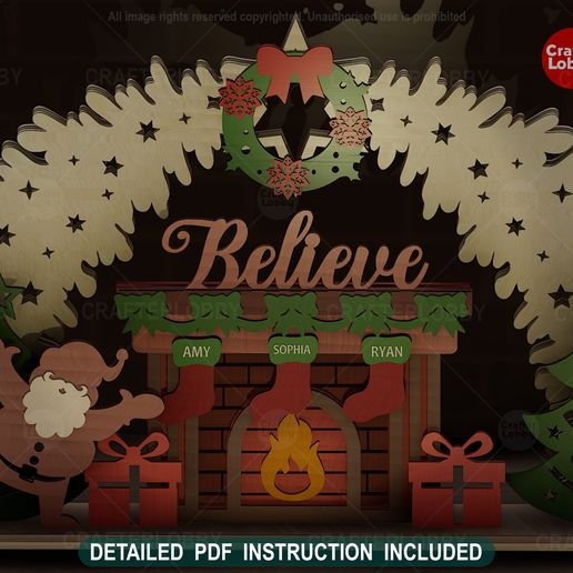 🎄 Christmas Tree Standing Arch SVG File, Christmas Believe Schwibbogen ...