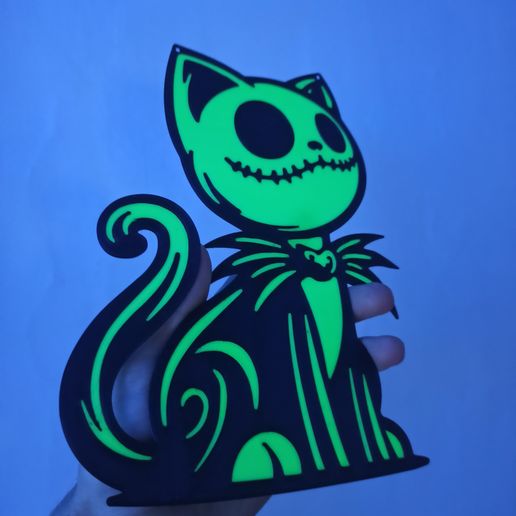 STL file Jack Cat Two Sided Version With UV Glow Wall Decoration 🐱 ・3D ...