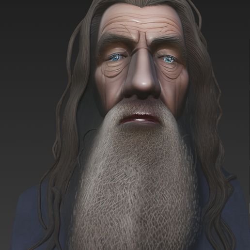 👤 The Grey Wizard - Fantasy Bust・ 3D File for 3D printing・Cults