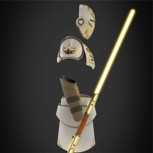 🕍 Jedi Temple Guard Full Armor and Lightsaber for Cosplay・ STL File for ...