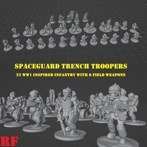 🎲 spaceguard trench trooper themed mini-pack 6mm-8mm scale・ STL File ...