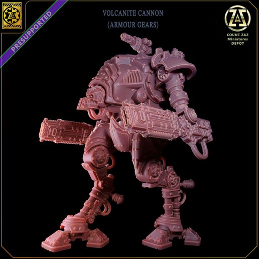 🔫 Volcanite Cannon - for Armour Gears - PRESUPPORTED - Grimdark Mecha ...