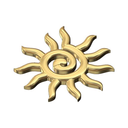 STL file Sunburst scroll swirl rays onlay relief molding 3D print model ...
