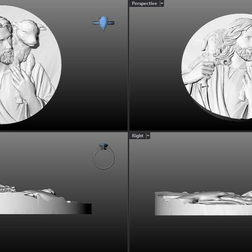 🎨 The Good Shepherd Medallion 3D・ STL File for ・Cults