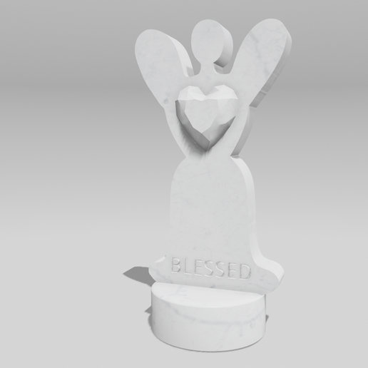 👼 Angel heart statue, Blessed Text, Baby Baptism Gift, Comforting Angel ...