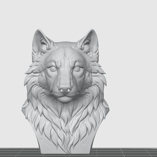 🐺 Realistic Wolf Bust – High-Detail Animal Sculpture STL for 3D ...