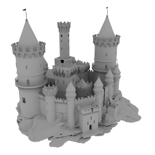 STL file 14th-century fortified castle: 3D modeling of a medieval ...