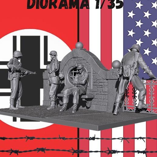 🎲 MA Models prisoner of war Diorama 1/35・ STL File for 3D printing・Cults