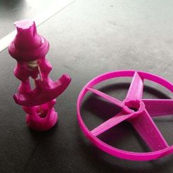 3D printable Pull String Helicopter・Cults