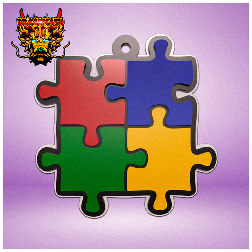 🗝️ Keychain World Autism Day・ STL File for 3D printing・Cults