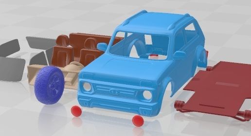 🚗 Lada Niva Bronto 4x4 V2 Printable Car・ 3D File for 3D printing・Cults