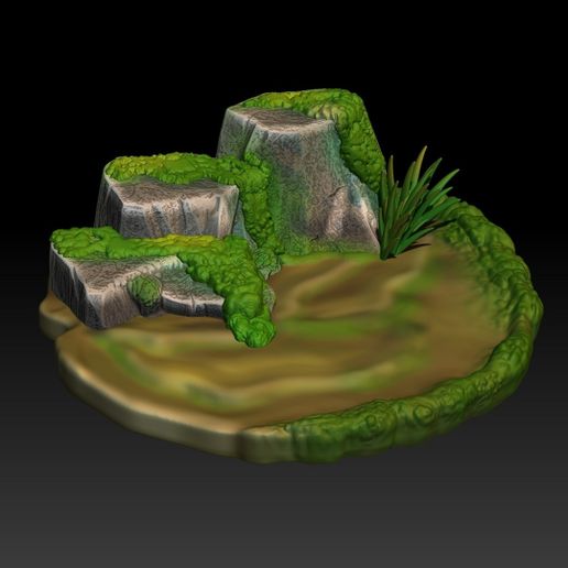 🐉 Pokemon Diorama Mossy Rock・ STL File for 3D printing・Cults