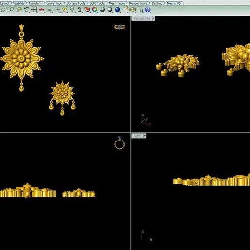 🎨 Pendant set CAD file-1・ STL File for 3D printing・Cults