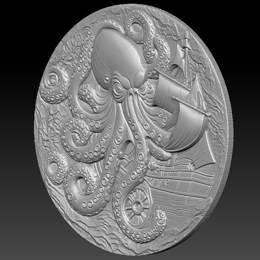🐙 Octopus CNC Relief Model・ STL File for 3D printing・Cults
