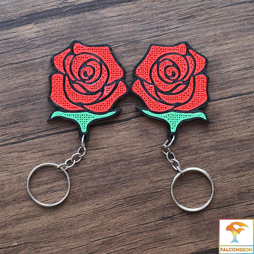 STL file Rose Keychain by Falconsson Optimized for Single color FDM ...