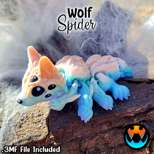 🐺 Wolf Spider, Silly Halloween Print・ 3D File for 3D printing・Cults