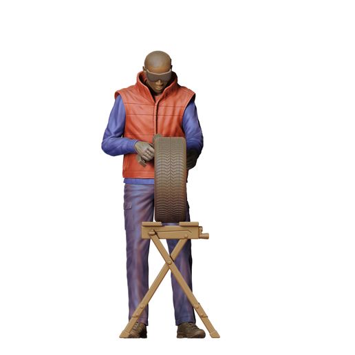 STL file N13 Mechanic fixing and changing the tires 🧑‍🔧 (OBJ and 3MF ...