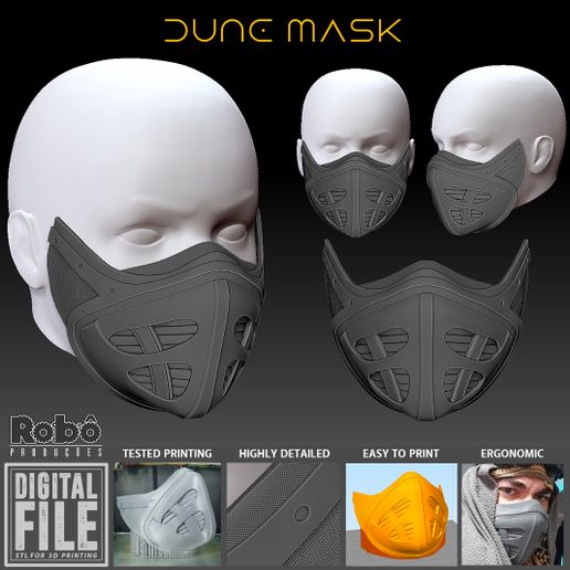 🎬 Dune Movie Mask - Paul Atreides Fremen Stillsuit mask - STL 3D Print ...