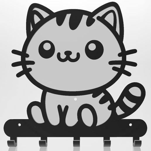 STL file CAT KEY HOLDER // CAT KEY HOLDER 🐱 (GCODE)・3D print design to ...