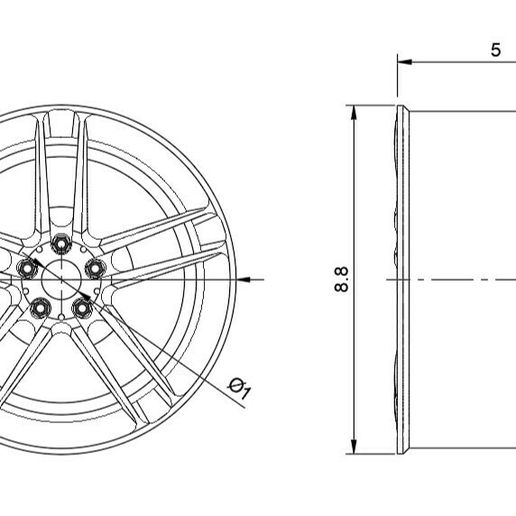 Archivo STL VORSTEINER VSE001 LLANTAS PARA DIECAST ESCALA 1 : 64 🚗 ...